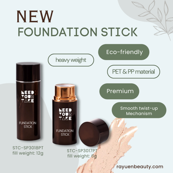 Elevate Your Eco-Luxury Line with Our Heavy-Weight PET Foundation Stick ...