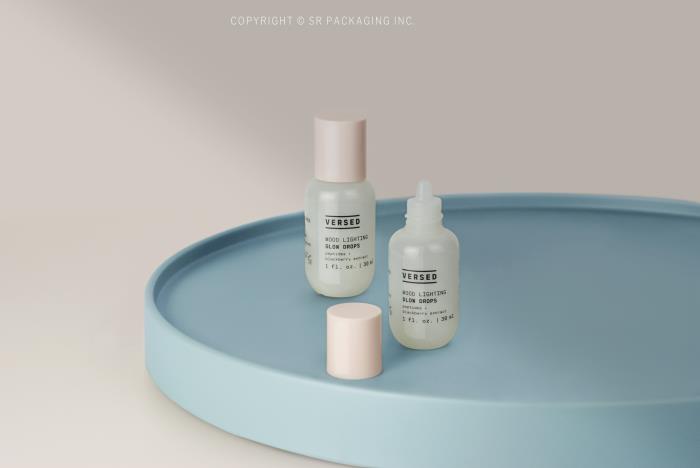 PCR PE dropper bottle for VERSED Skincare - Brand Launch - SR Packaging